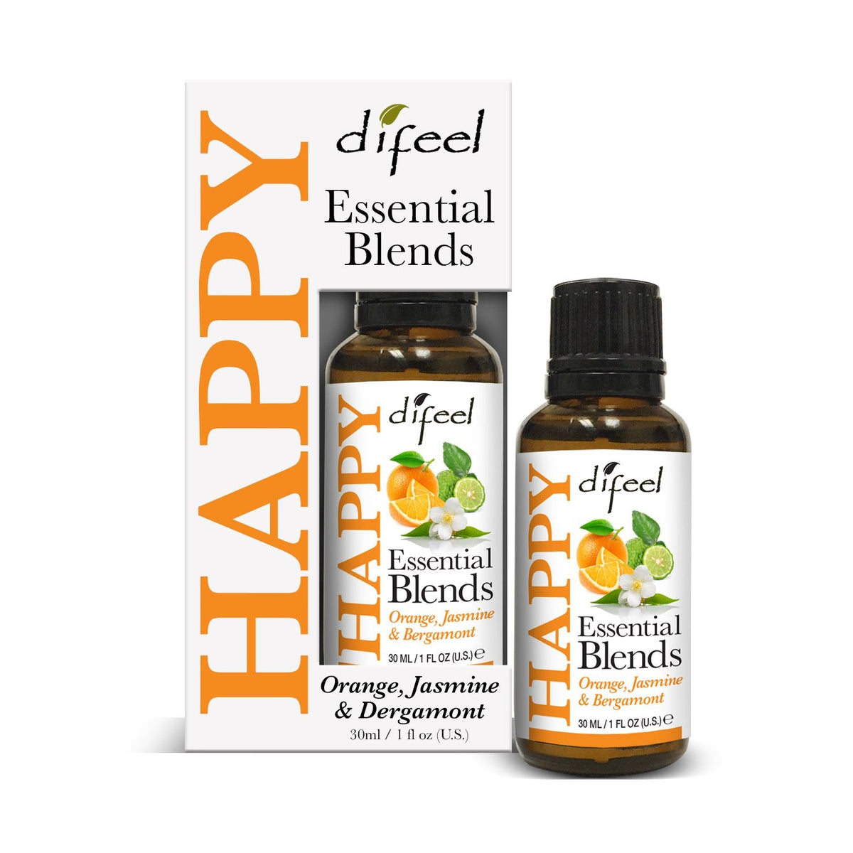 Difeel 100% Natural Essential Oil Blends - Happy 1 oz. (Pack of 2 ...